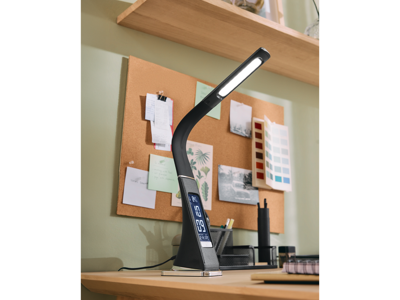 LED Desk Lamp with Clock