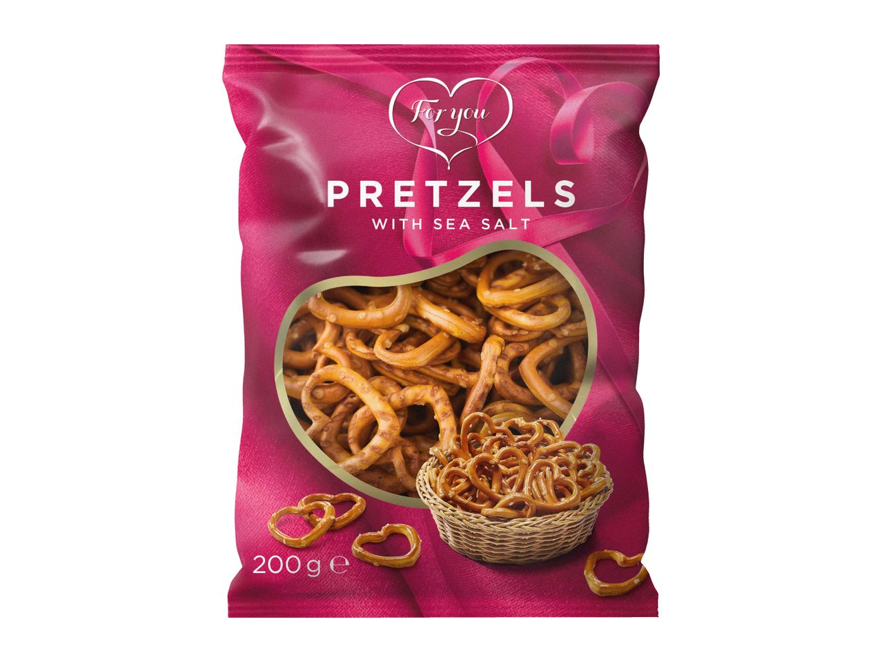 For You Heart Shaped Pretzels With Sea Salt
